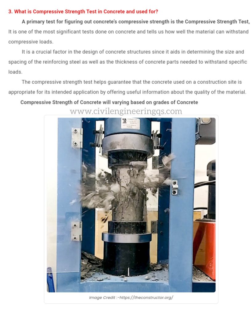 What are the test to be done in Concrete ? - Civil Engineering QS