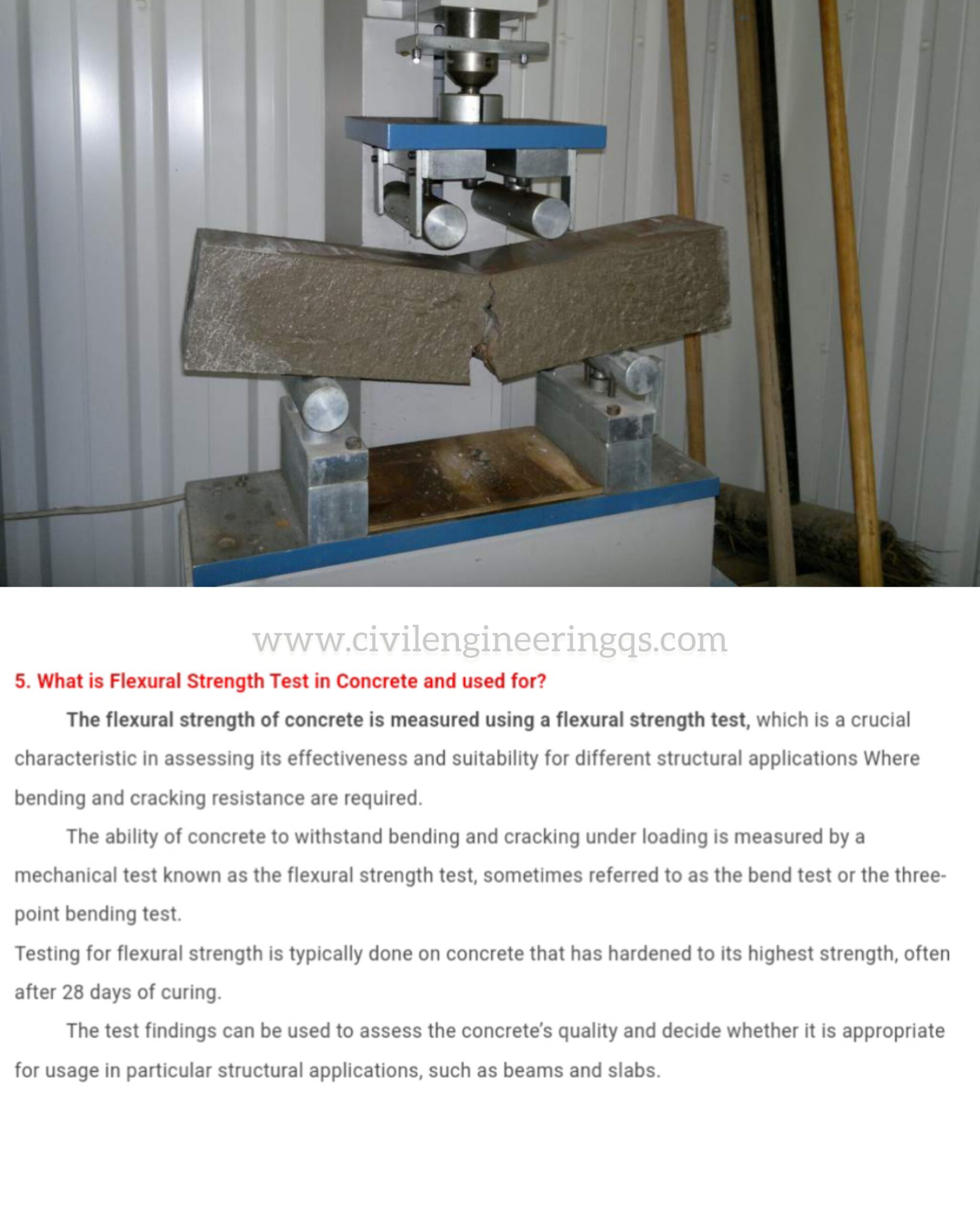 What are the test to be done in Concrete