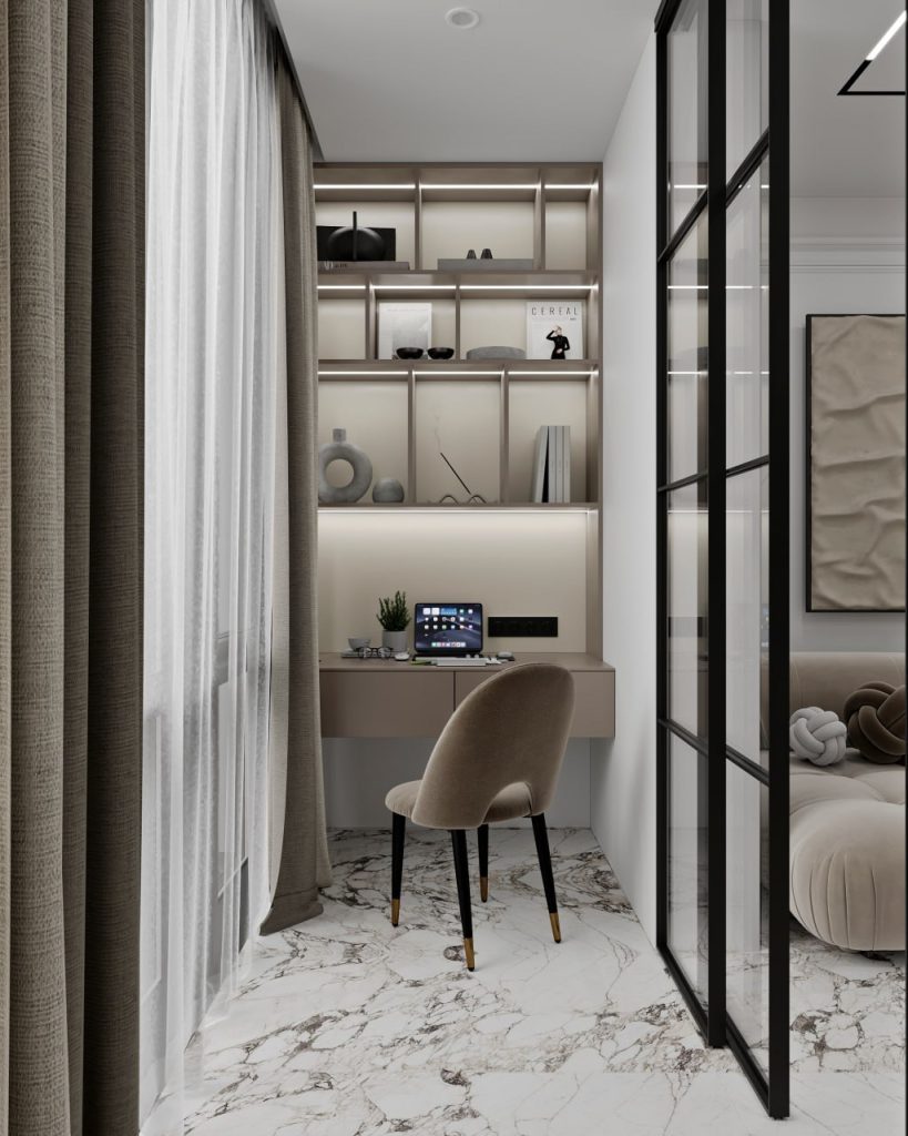 Modern Living hall & Kitchen Design Gallery - Civil Engineering QS