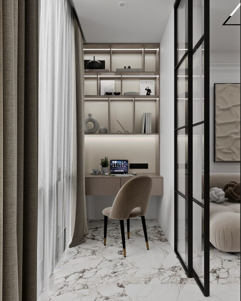 Modern Living hall & Kitchen Design Gallery - Civil Engineering QS