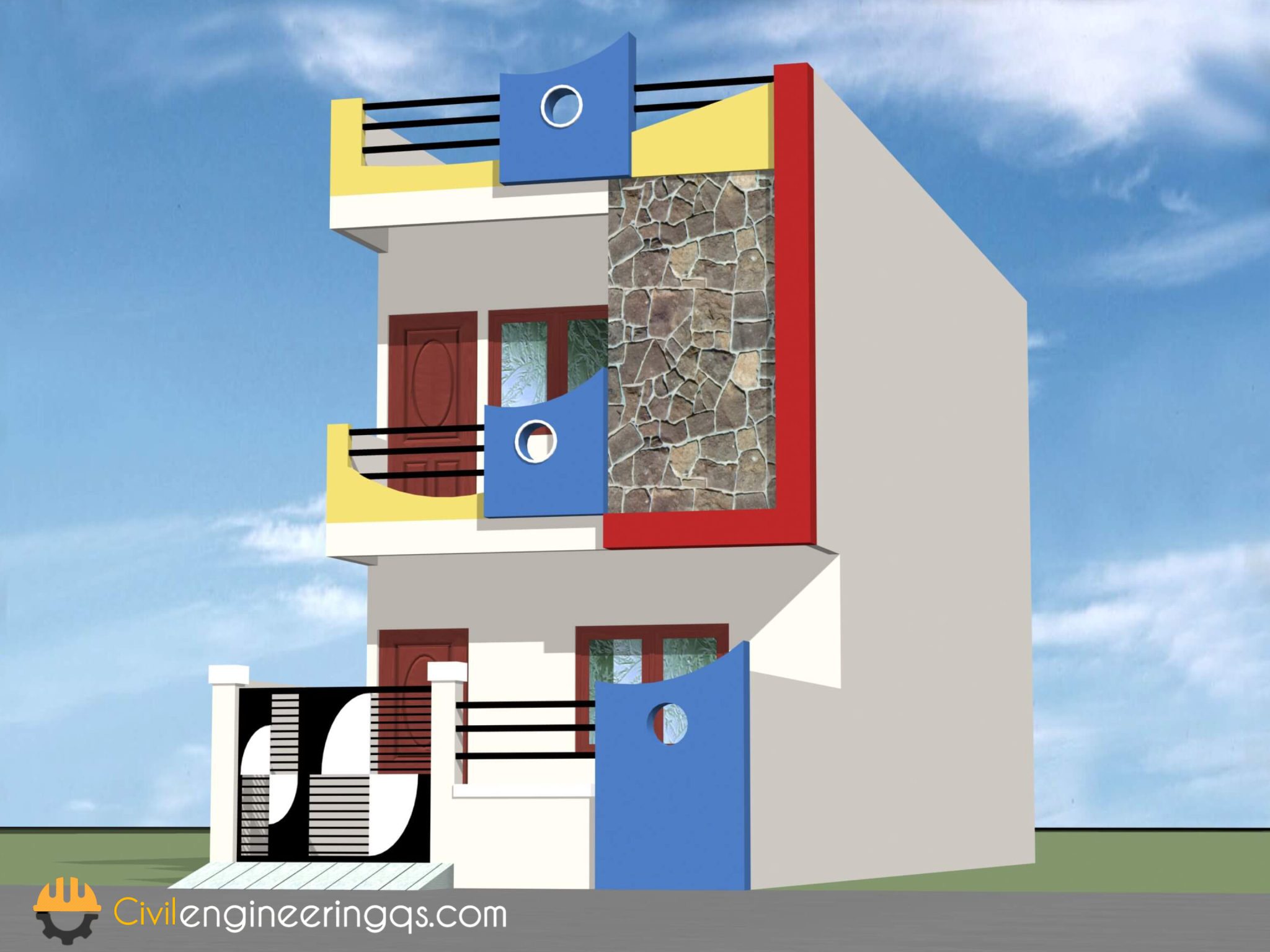 Stylish Front Elevation Concepts for Your Villa - Civil Engineering QS