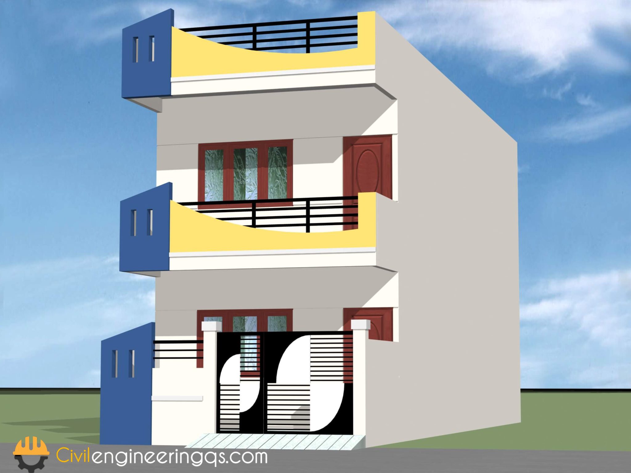 Stylish Front Elevation Concepts for Your Villa - Civil Engineering QS