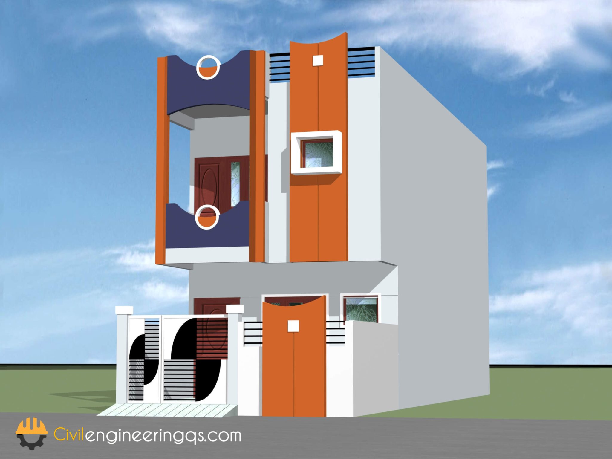 Stylish Front Elevation Concepts for Your Villa - Civil Engineering QS