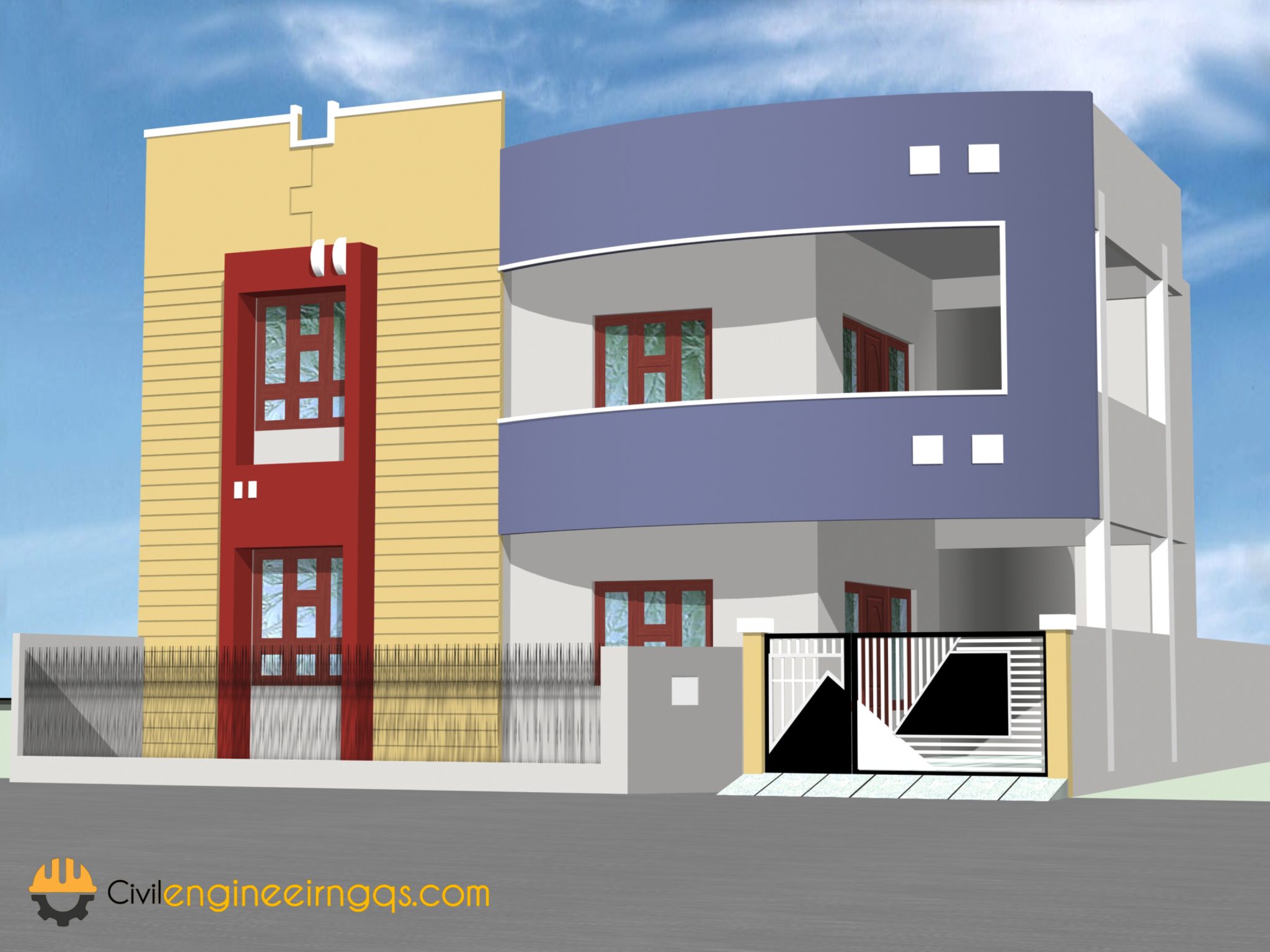 Collection of Frond 3d Elevation for your dream villa - Civil ...