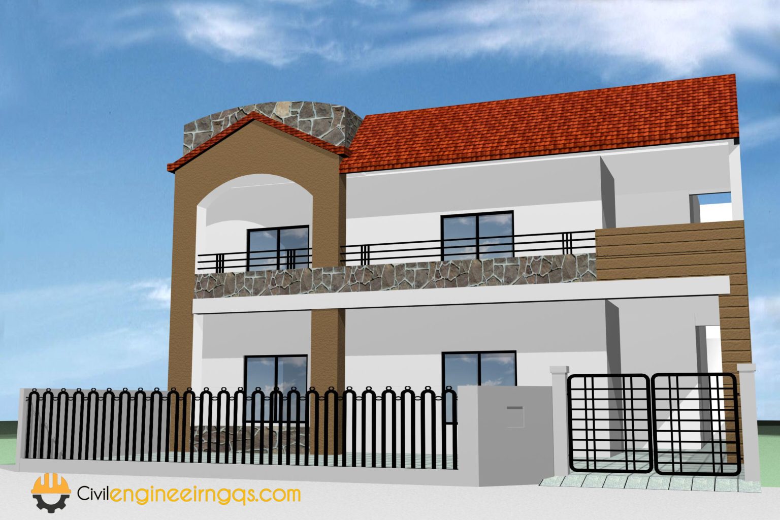 Modern Frond Elevation design for your Home - Civil Engineering QS