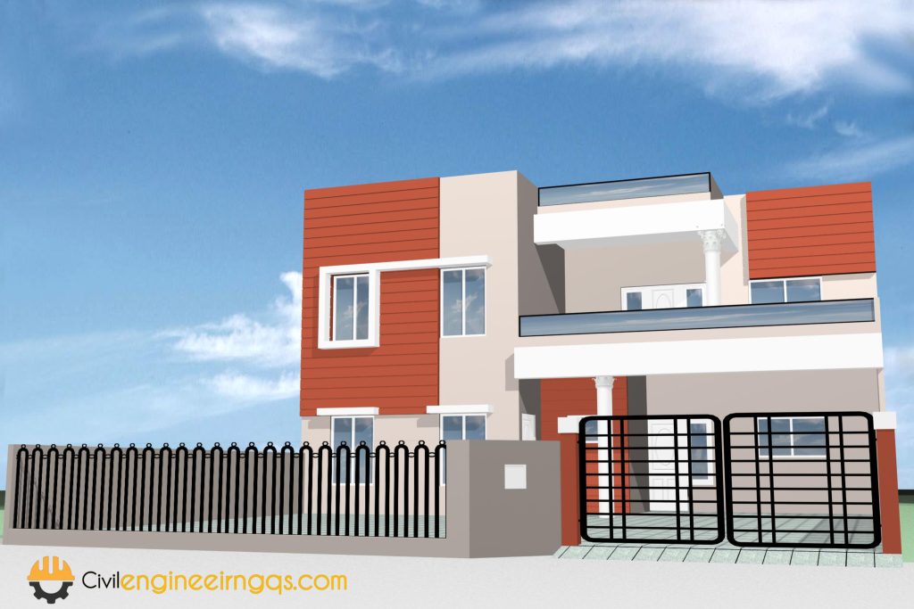 Modern Frond Elevation design for your Home - Civil Engineering QS