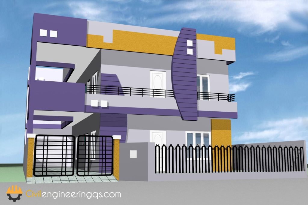 Modern Frond Elevation design for your Home - Civil Engineering QS