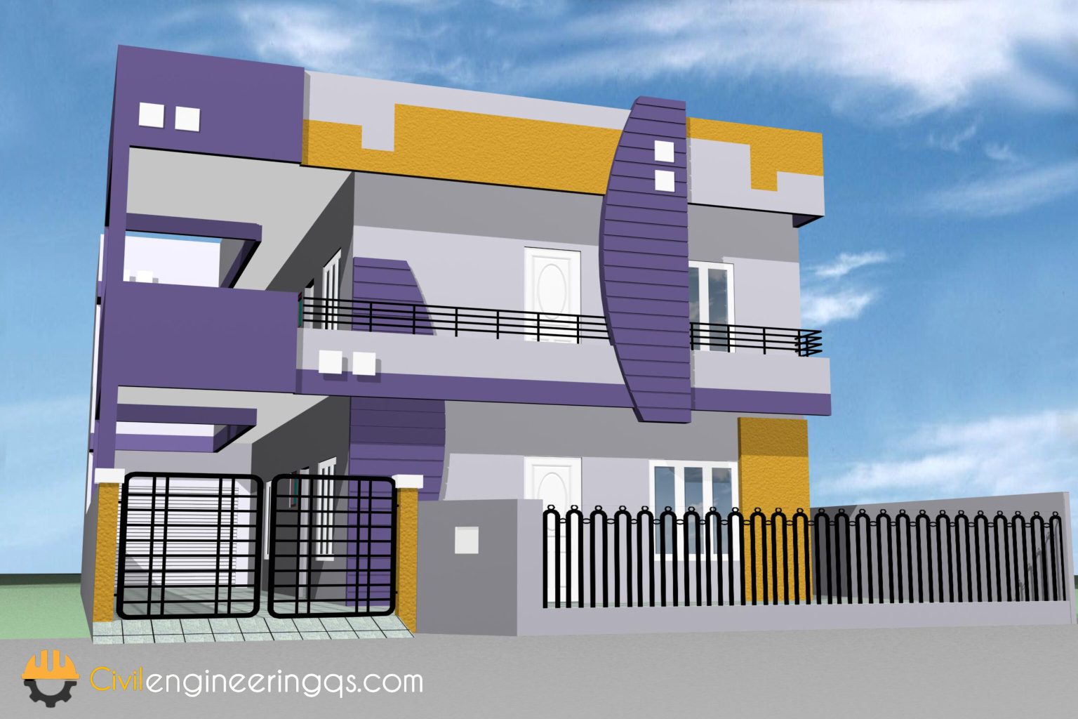 Modern Frond Elevation design for your Home - Civil Engineering QS