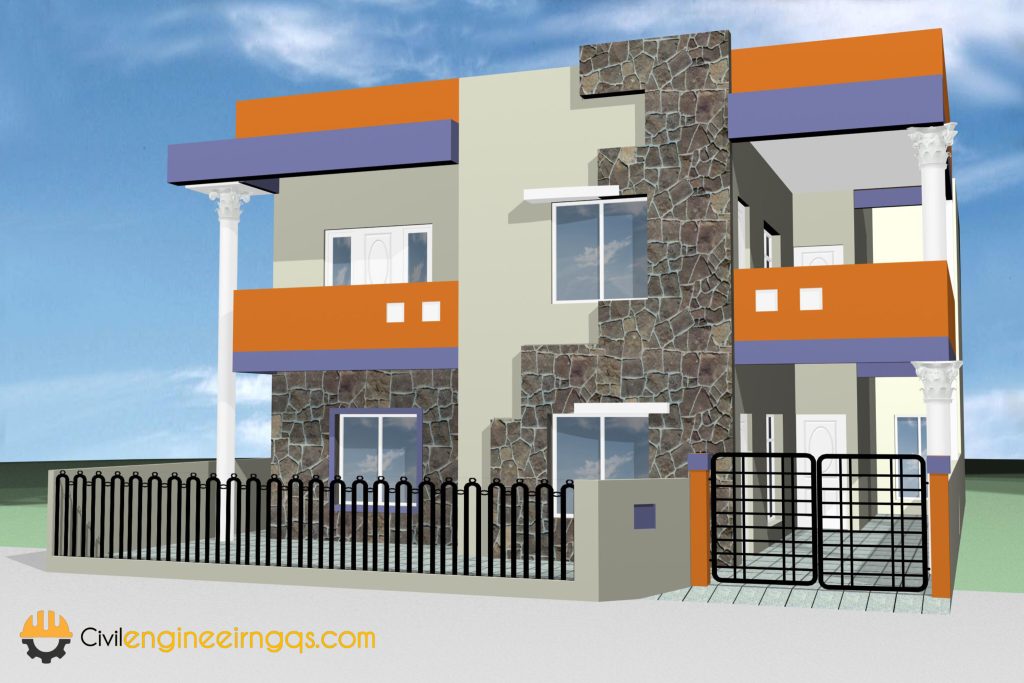 Modern Frond Elevation design for your Home - Civil Engineering QS