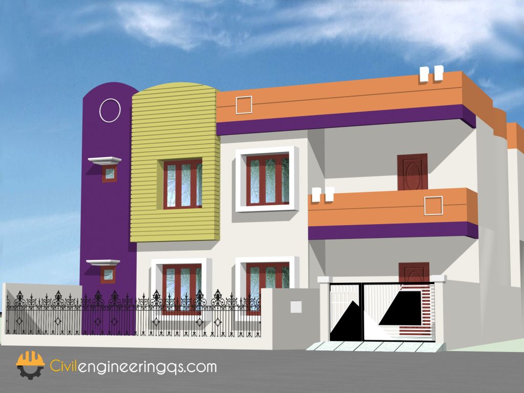 Modern Frond Elevation design for your Home - Civil Engineering QS