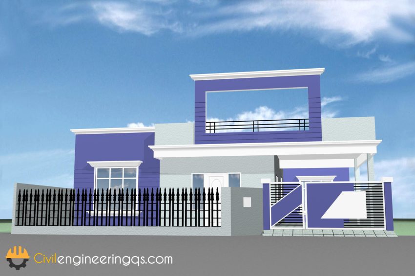 Modern Frond Elevation design for your Villa