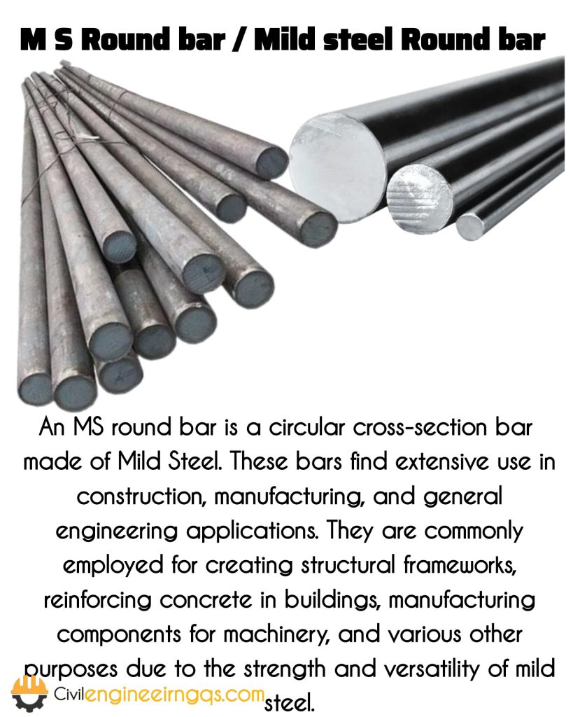 Different Types of MS bars / Mild Steel bars