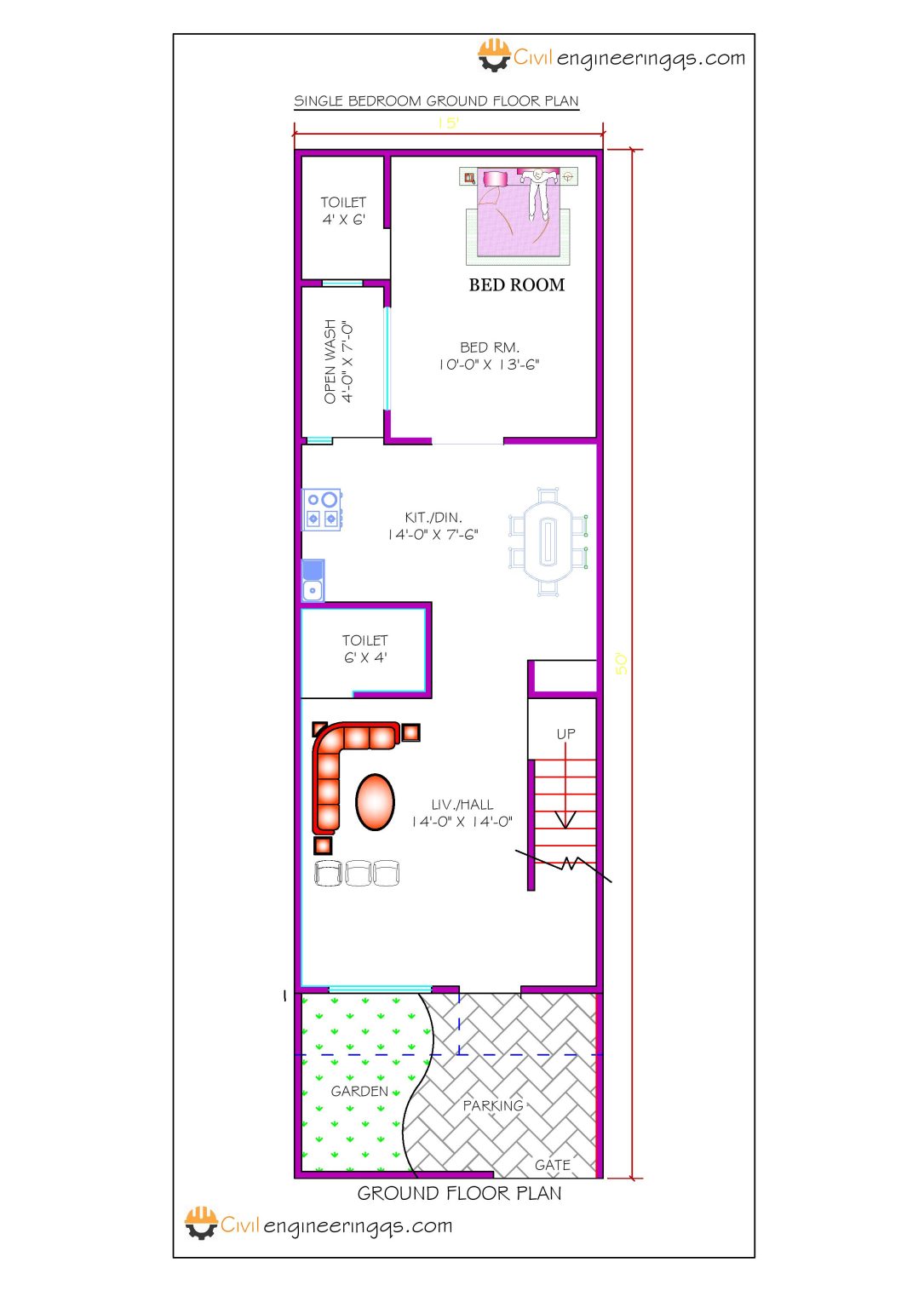 15+ Simple Floor plan for your Home - Civil Engineering QS