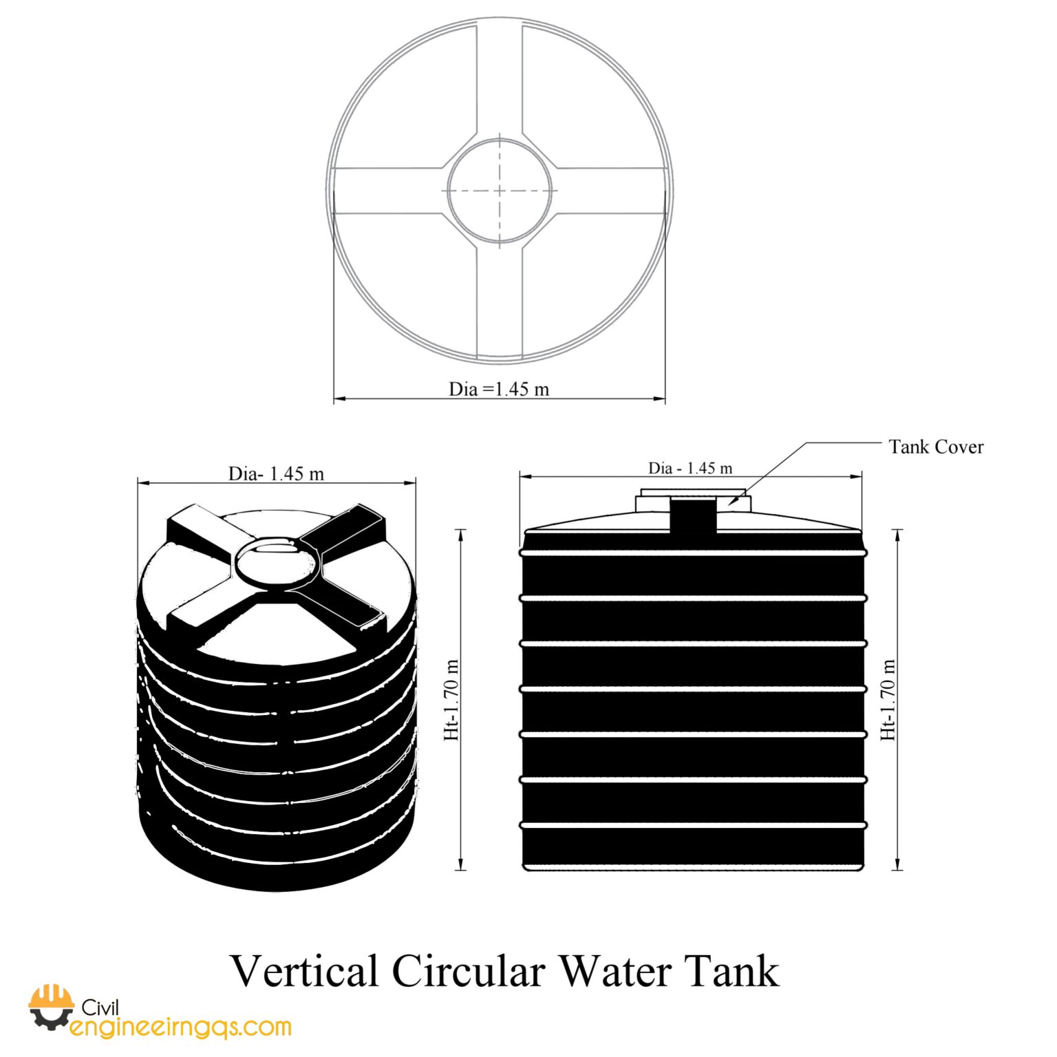 How to calculate volume & Water capacity of Circular Tank - Civil ...