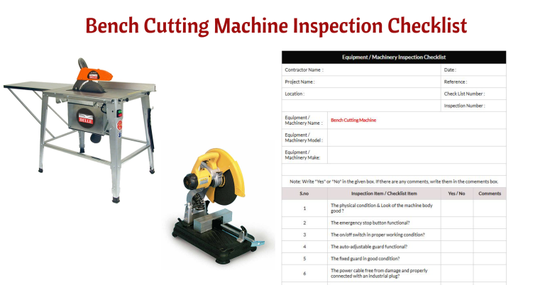 Bench Cutting Machine Inspection Checklist - Civil Engineering QS