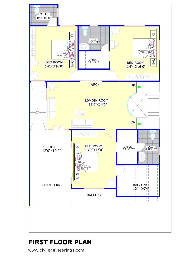 40 x 65 Floor Plan with Elevation AutoCAD & PDF Download - Civil ...
