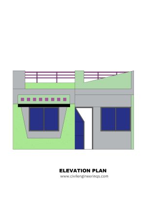 20 x 40 AutoCAD Floor Plan with Elevation – 1 - Civil Engineering QS