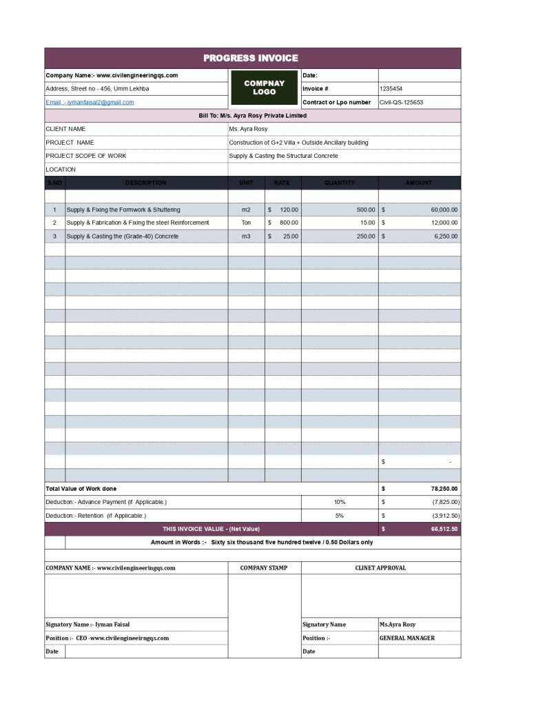 Invoice Template – Suitable for All Industries