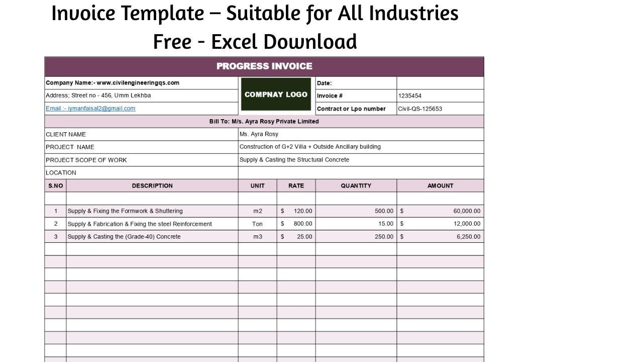 Invoice Template – Suitable for All Industries