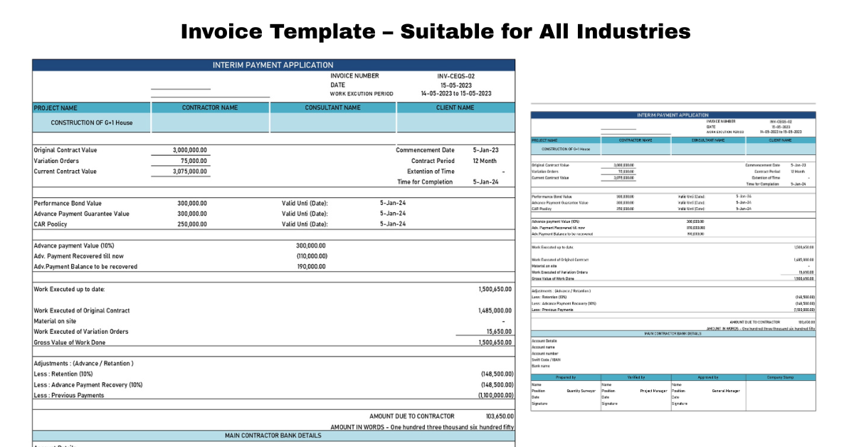 Invoice Template – Suitable for All Industries