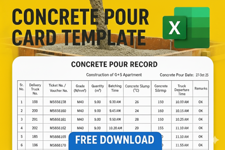 Concrete Pour Card Template for Construction Projects