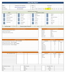 Daily Site Report Template -2 for Construction Projects - Civil ...
