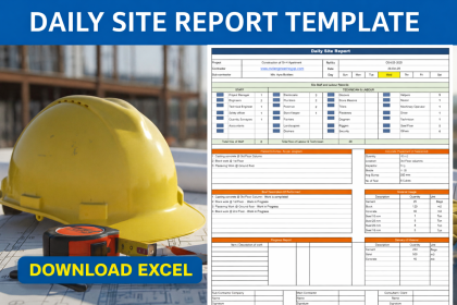 Daily Site Report / Diary Template for Construction Projects - Civil ...